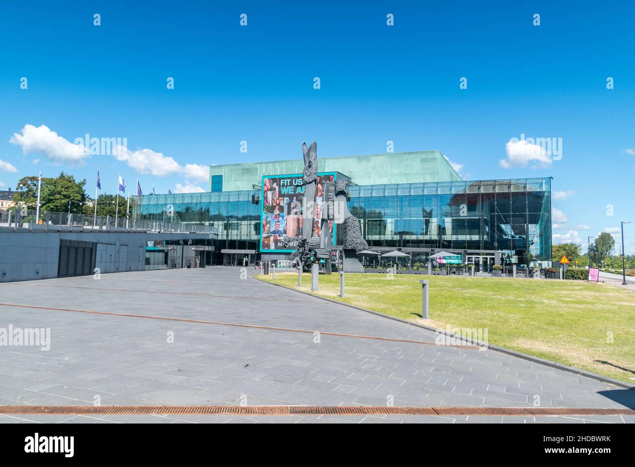 Helsinki, Finland - August 5, 2021: Square with sculpture Singing trees ...