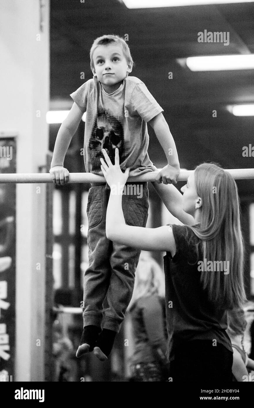 child training in the gym Stock Photo - Alamy