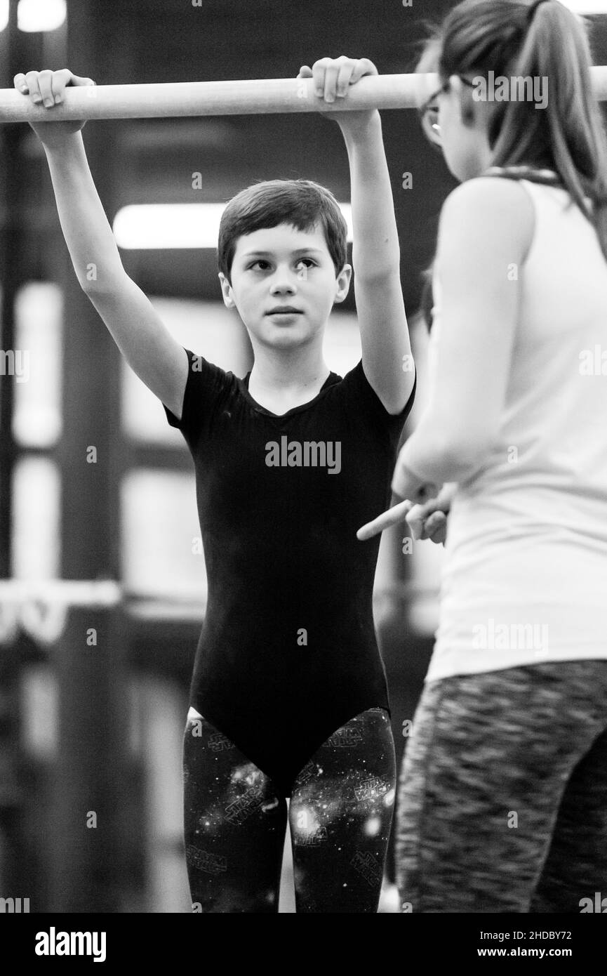 child training in the gym Stock Photo - Alamy