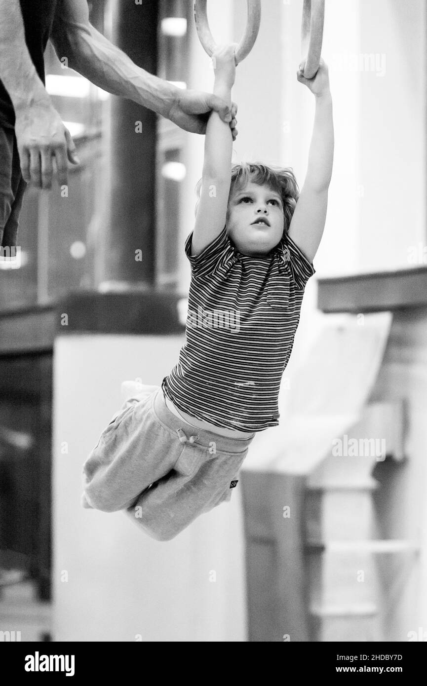 child training in the gym Stock Photo - Alamy