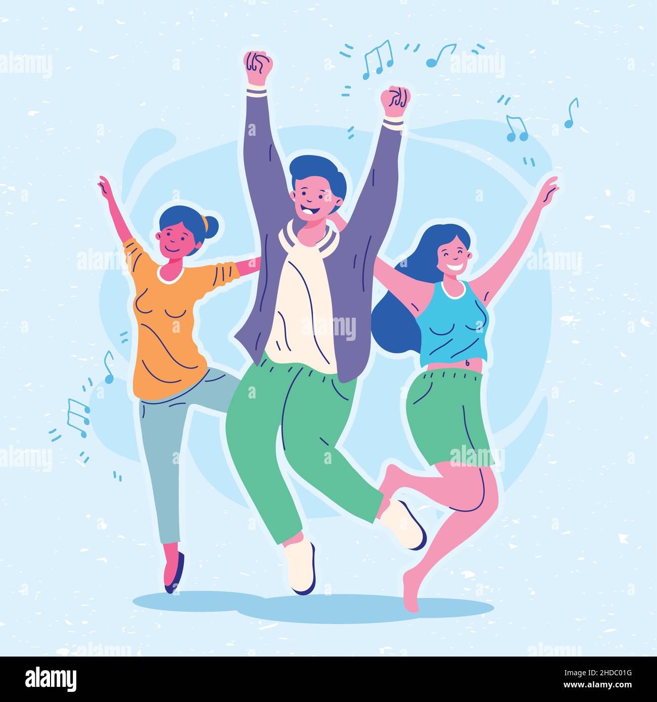 young people dancing happy characters Stock Vector Image & Art - Alamy