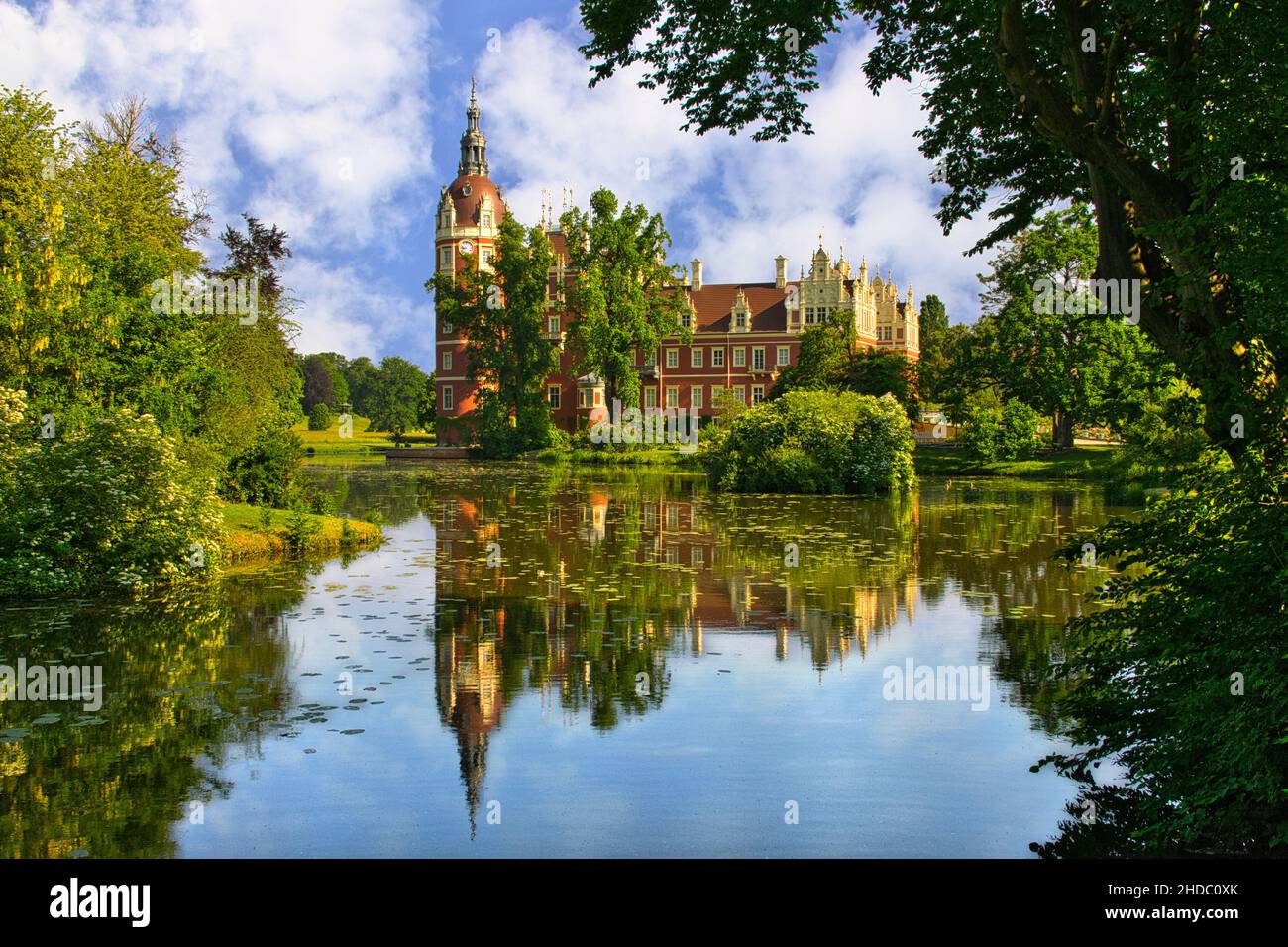 Bad Muskau Castle in a beautiful park Stock Photo - Alamy