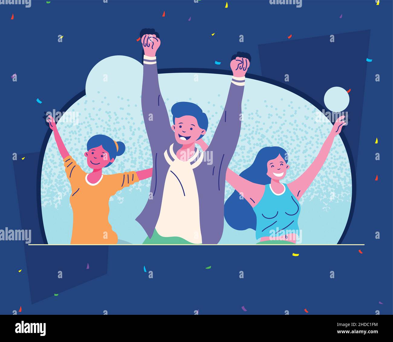 young persons celebrating happy characters Stock Vector Image & Art - Alamy