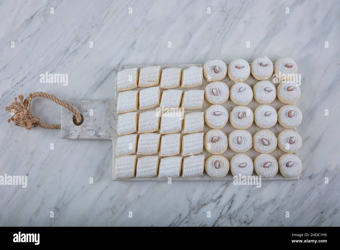 Traditional Delicious Turkish dessert; flour cookie. Flour cookies on a ...