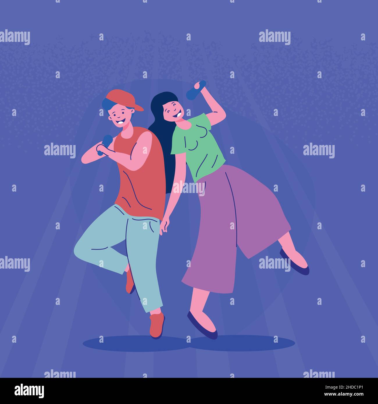 youth couple dancing characters scene Stock Vector Image & Art - Alamy