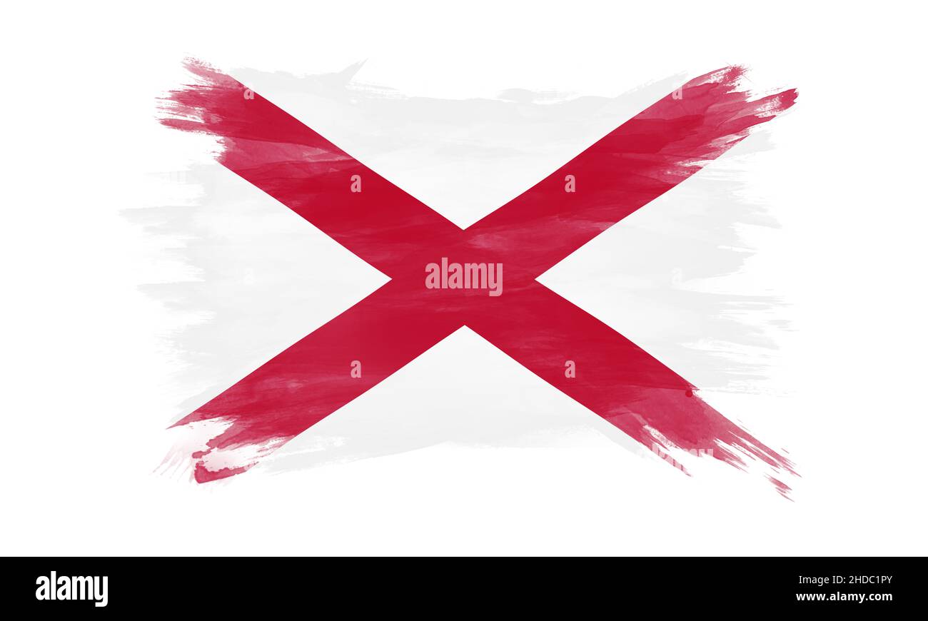 Alabama state flag brush stroke, Alabama flag background Stock Photo ...