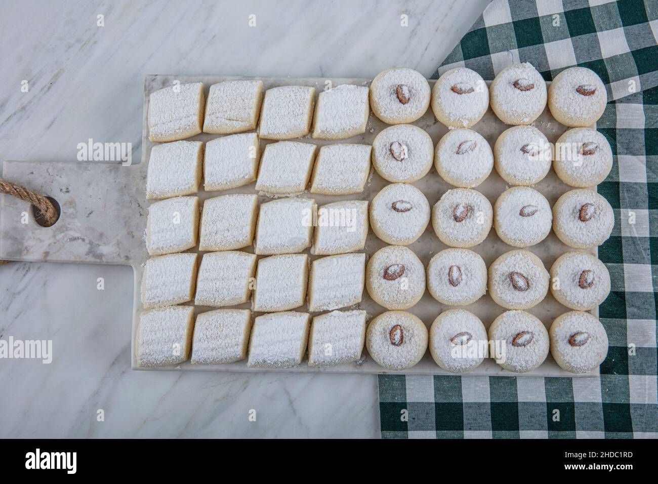 Traditional Delicious Turkish dessert; flour cookie. Flour cookies on a ...