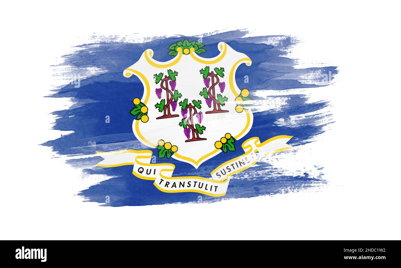 Connecticut state flag brush stroke, Connecticut flag background Stock ...