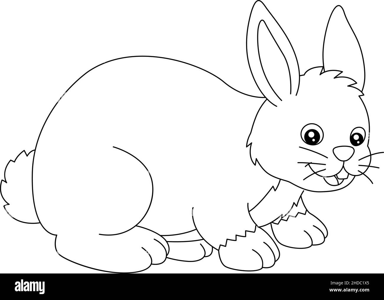 Rabbit Coloring Page Isolated for Kids Stock Vector Image & Art - Alamy