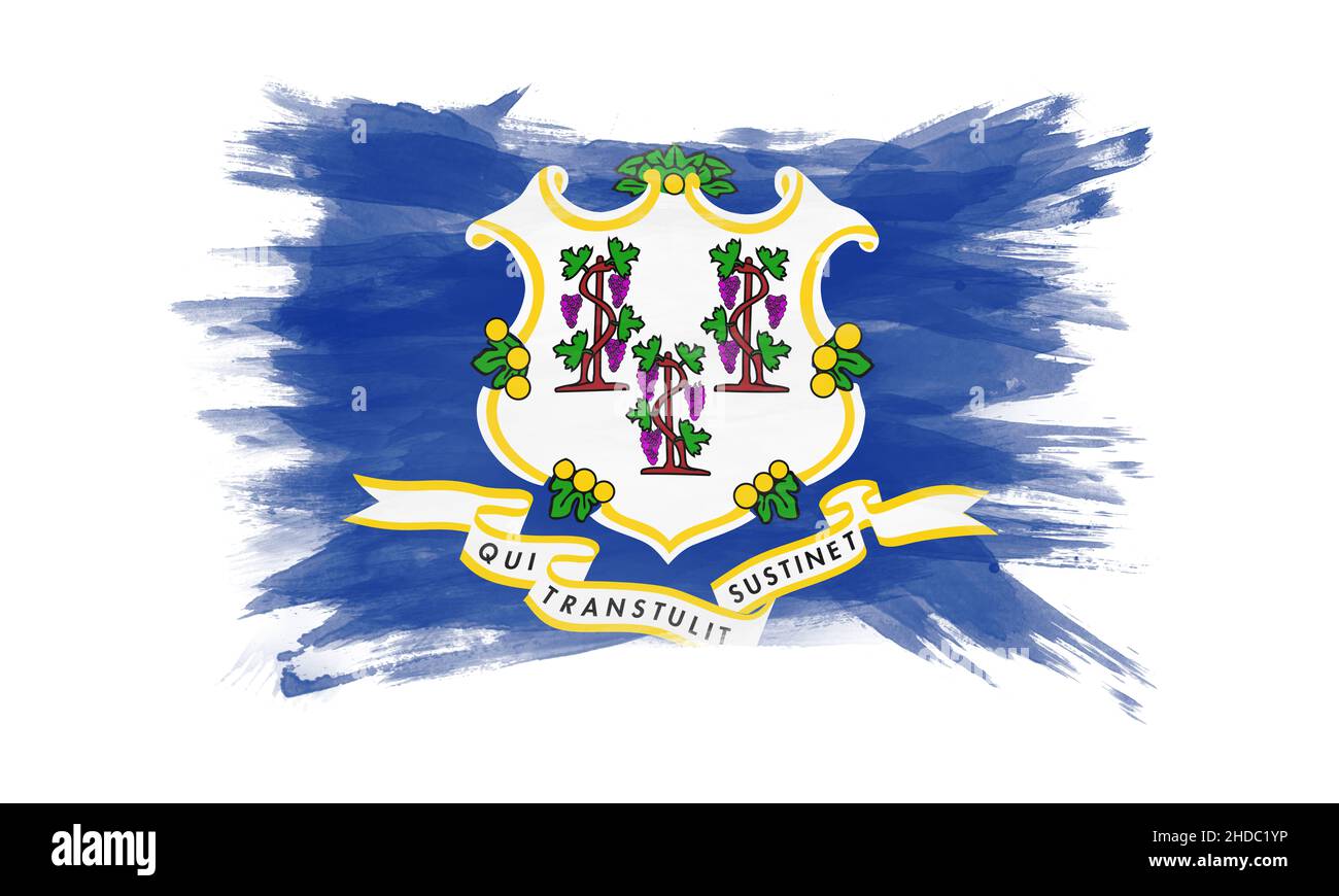 Connecticut state flag brush stroke, Connecticut flag background Stock ...