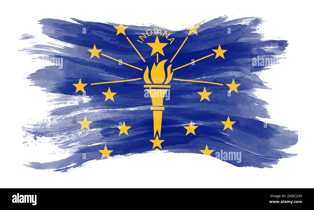 Indiana state flag brush stroke, Indiana flag background Stock Photo ...