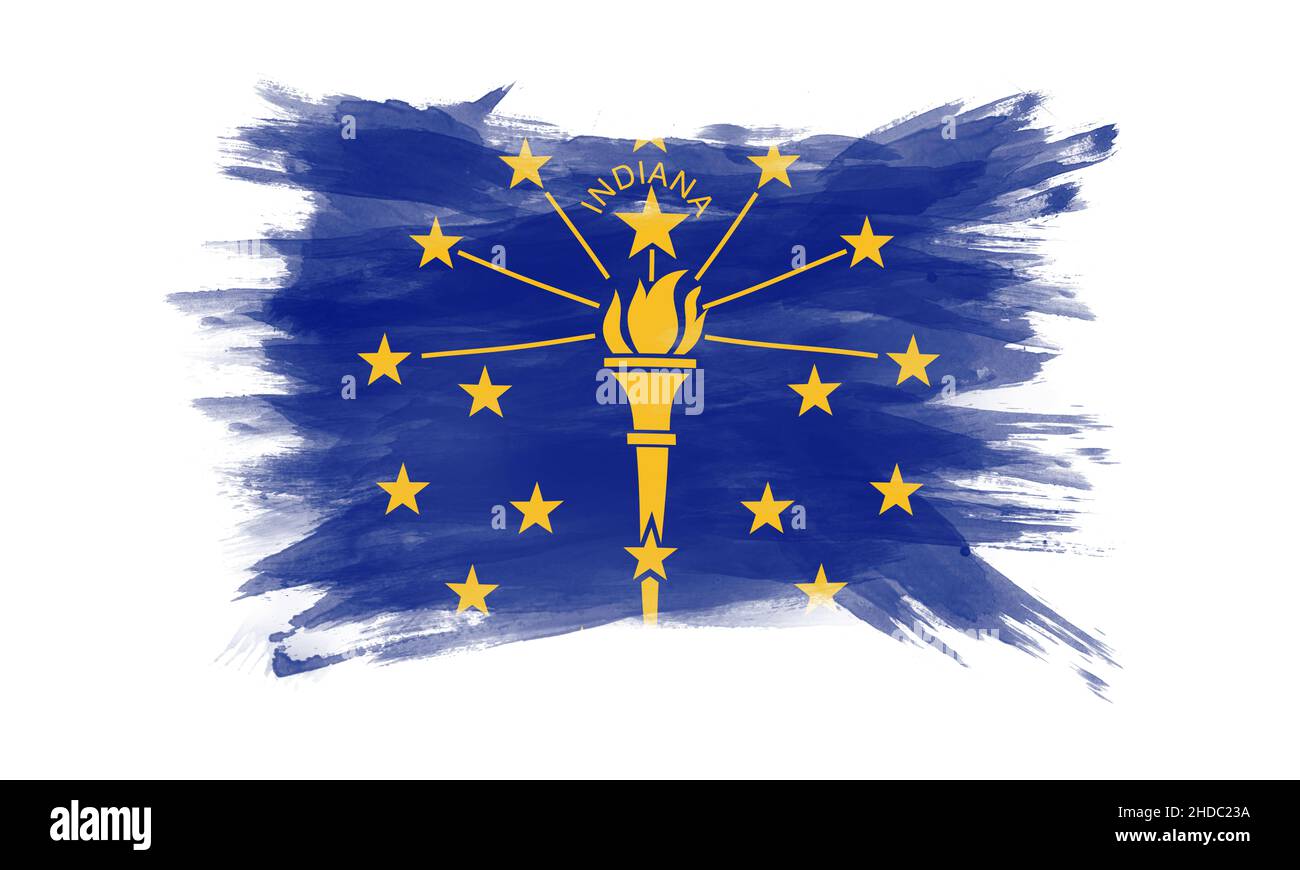 Indiana state flag brush stroke, Indiana flag background Stock Photo ...