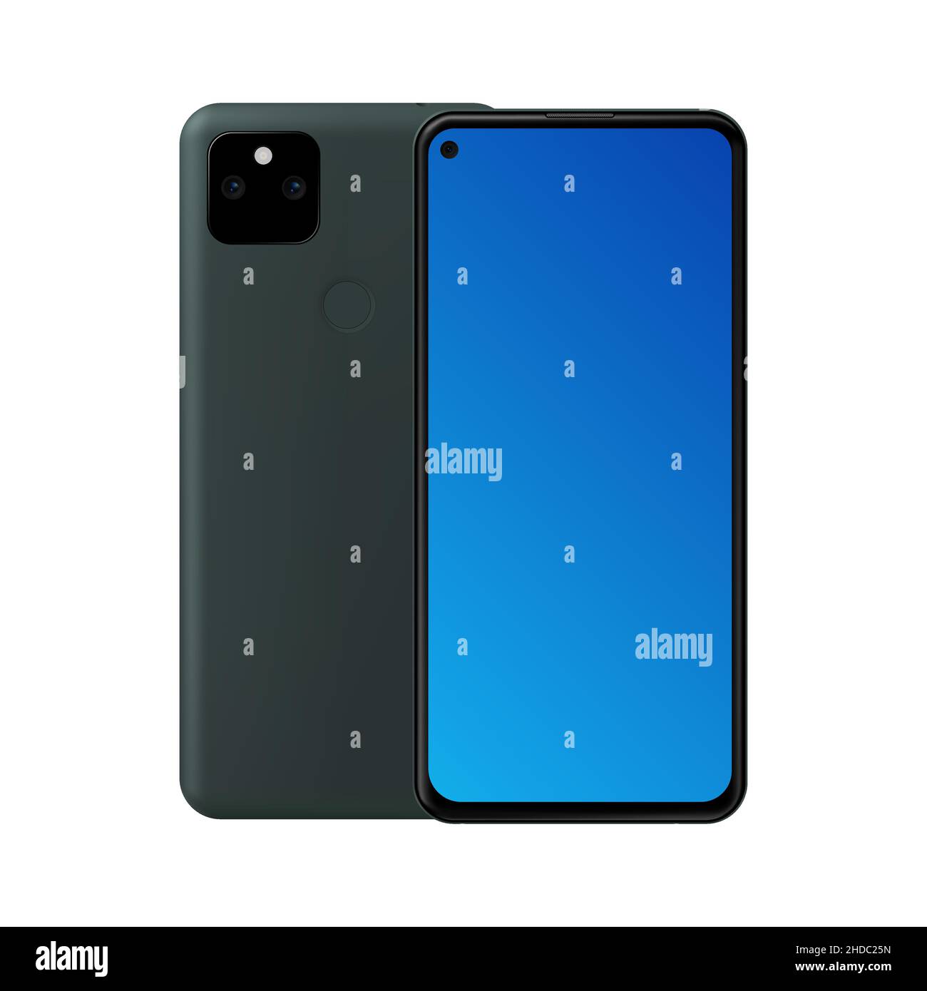 Isolated 3D Smartphone Pixel Mockup. Realistic Design. Front and Back ...