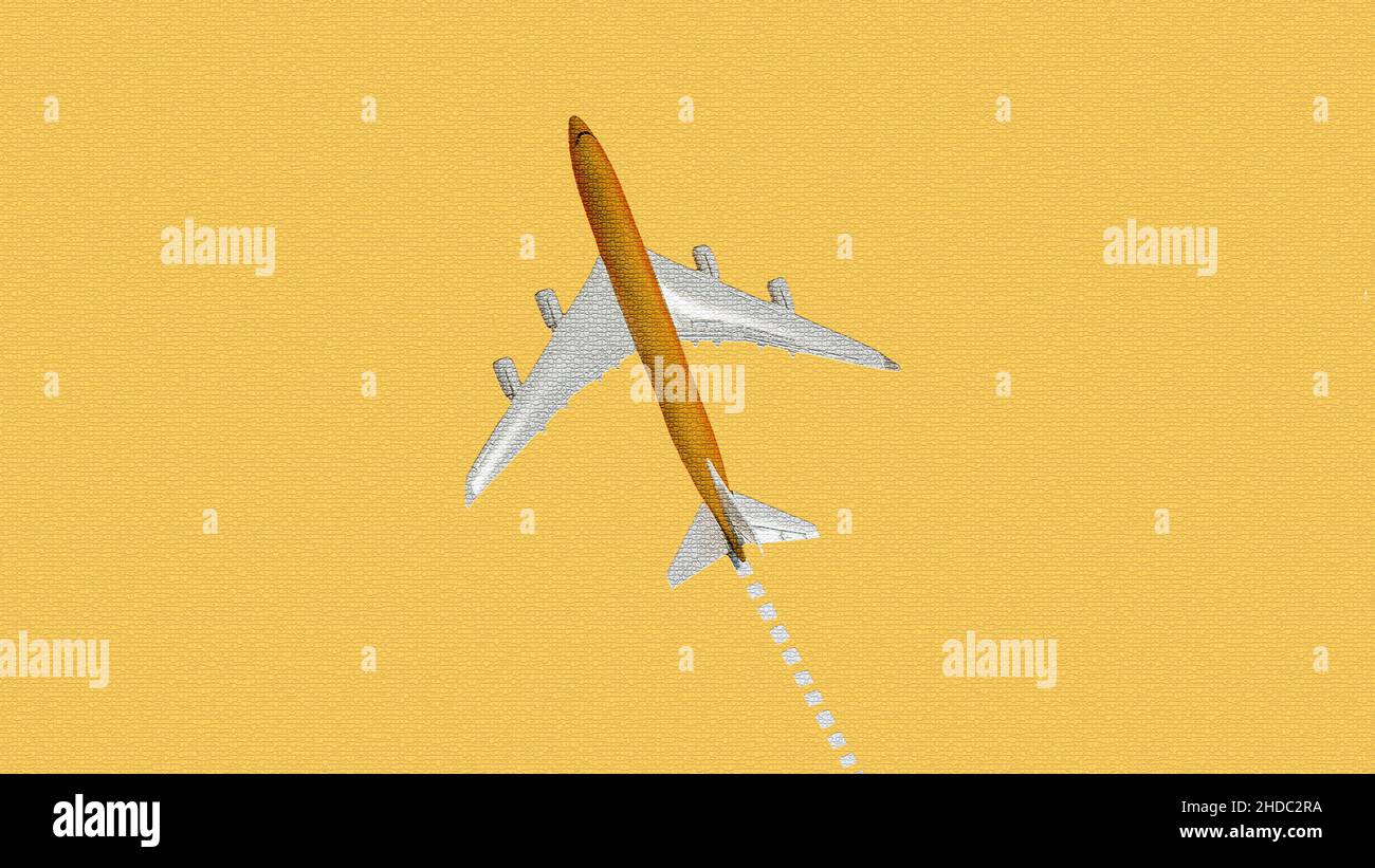 Airplane model, airplane in flight, travel concept. Passenger plane ...