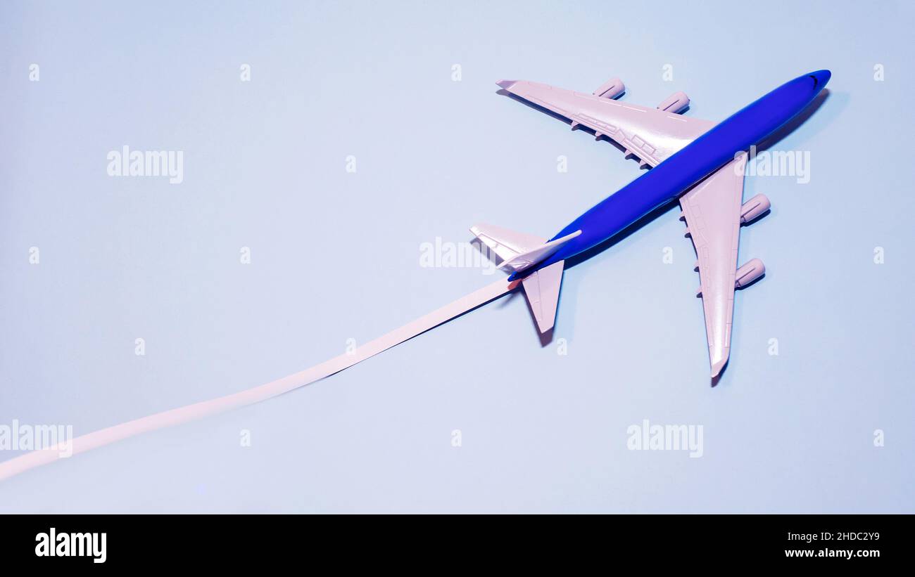 Airplane model, airplane in flight, travel concept. Passenger plane ...