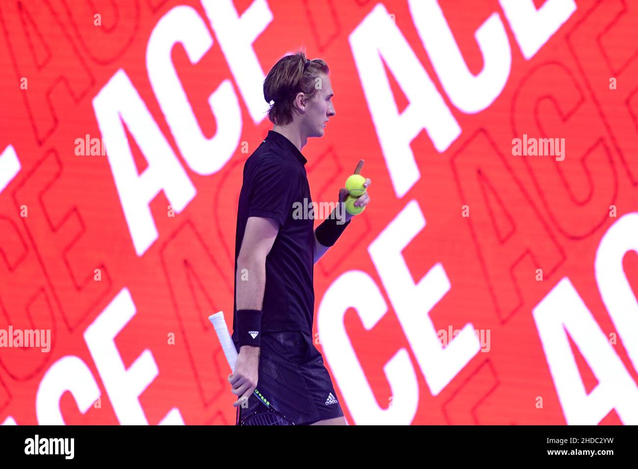 Video review on digital scoreboard during the Next Gen ATP Finals, in ...