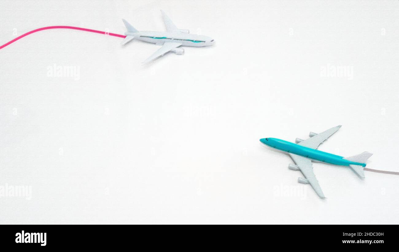 Airplane model, airplane in flight, travel concept. Passenger plane ...