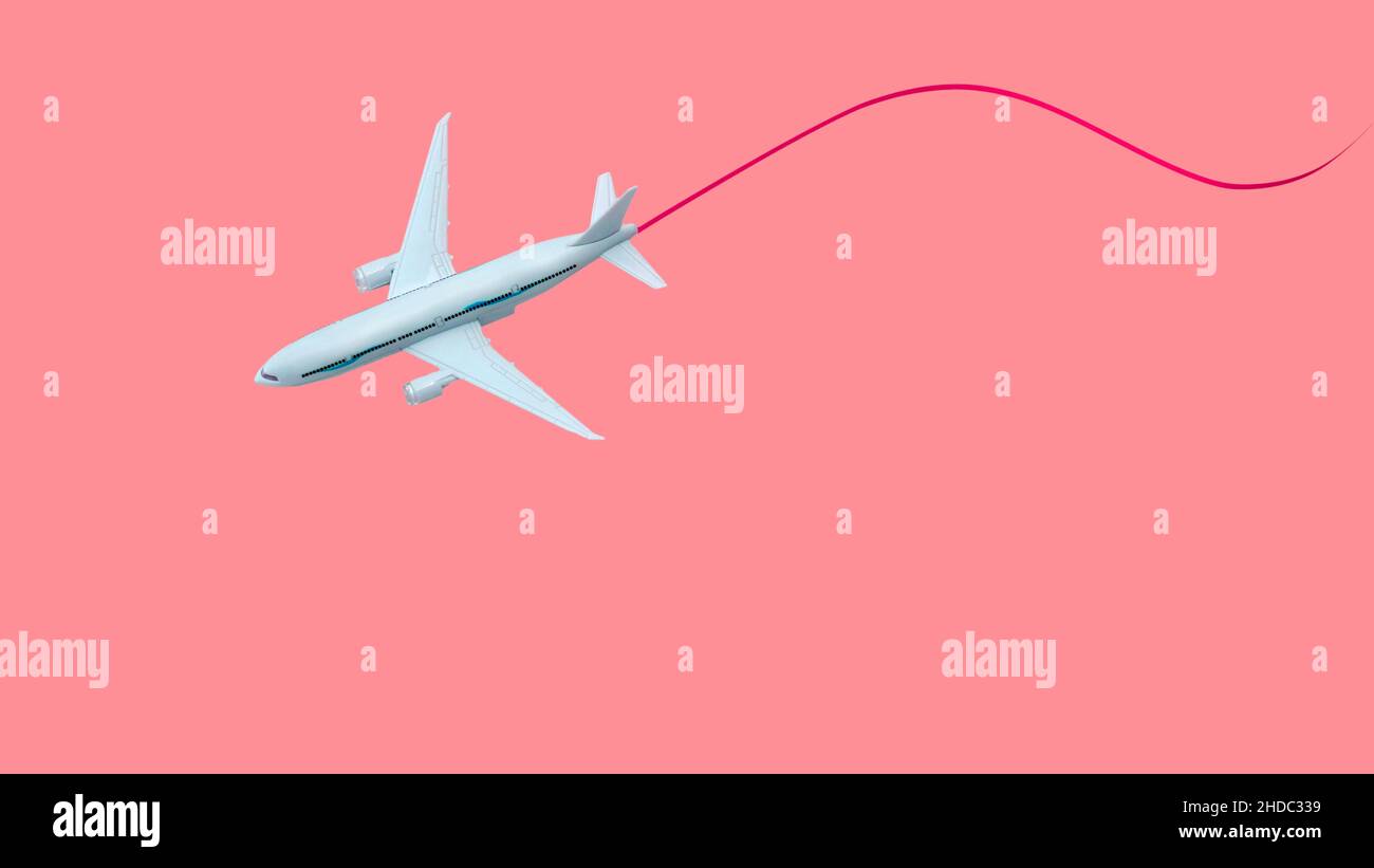 Airplane model, airplane in flight, travel concept. Passenger plane ...