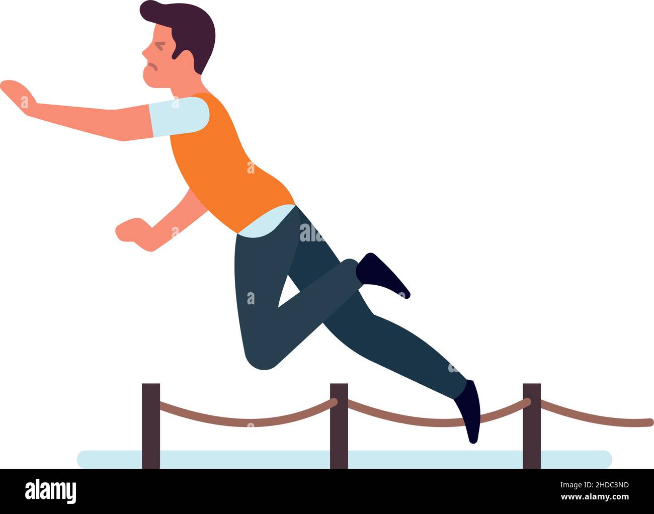 Man trip over chain. Person stumble and falling down Stock Vector Image ...