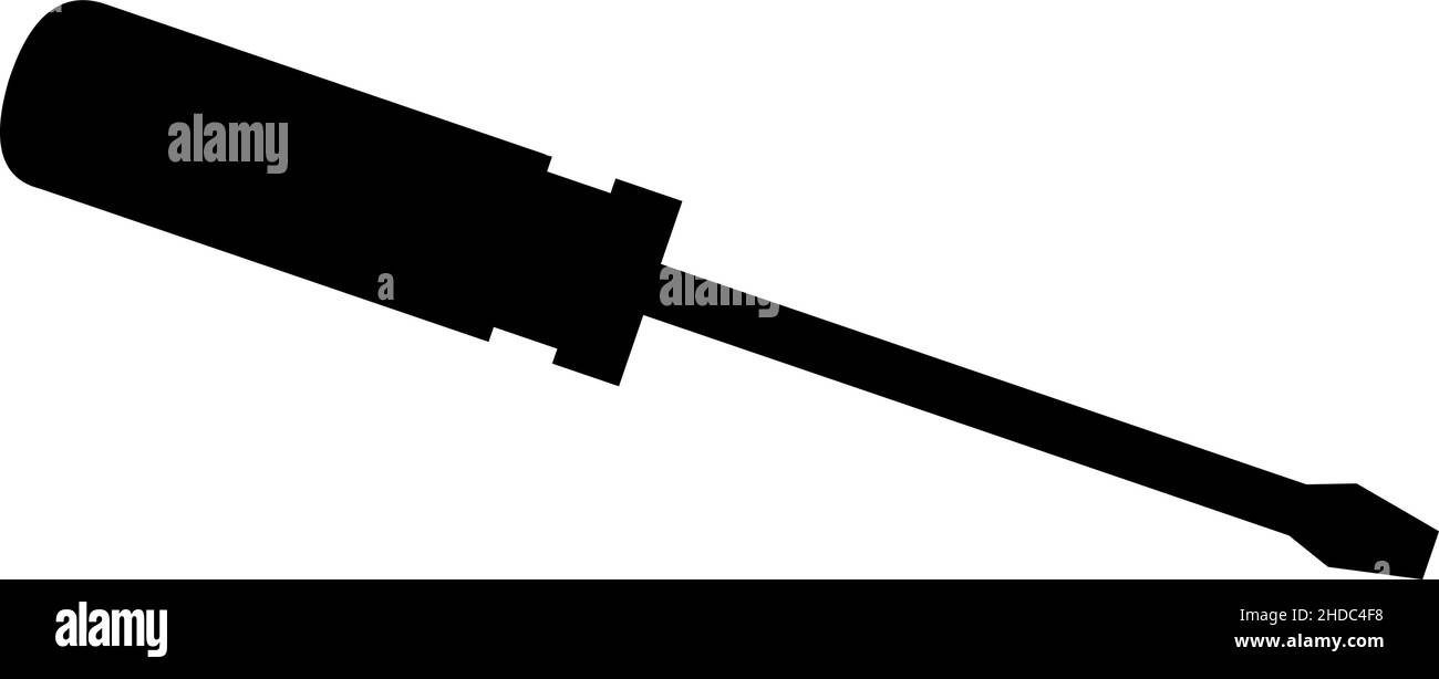 Vector illustration of black silhouette of a screwdriver Stock Vector ...