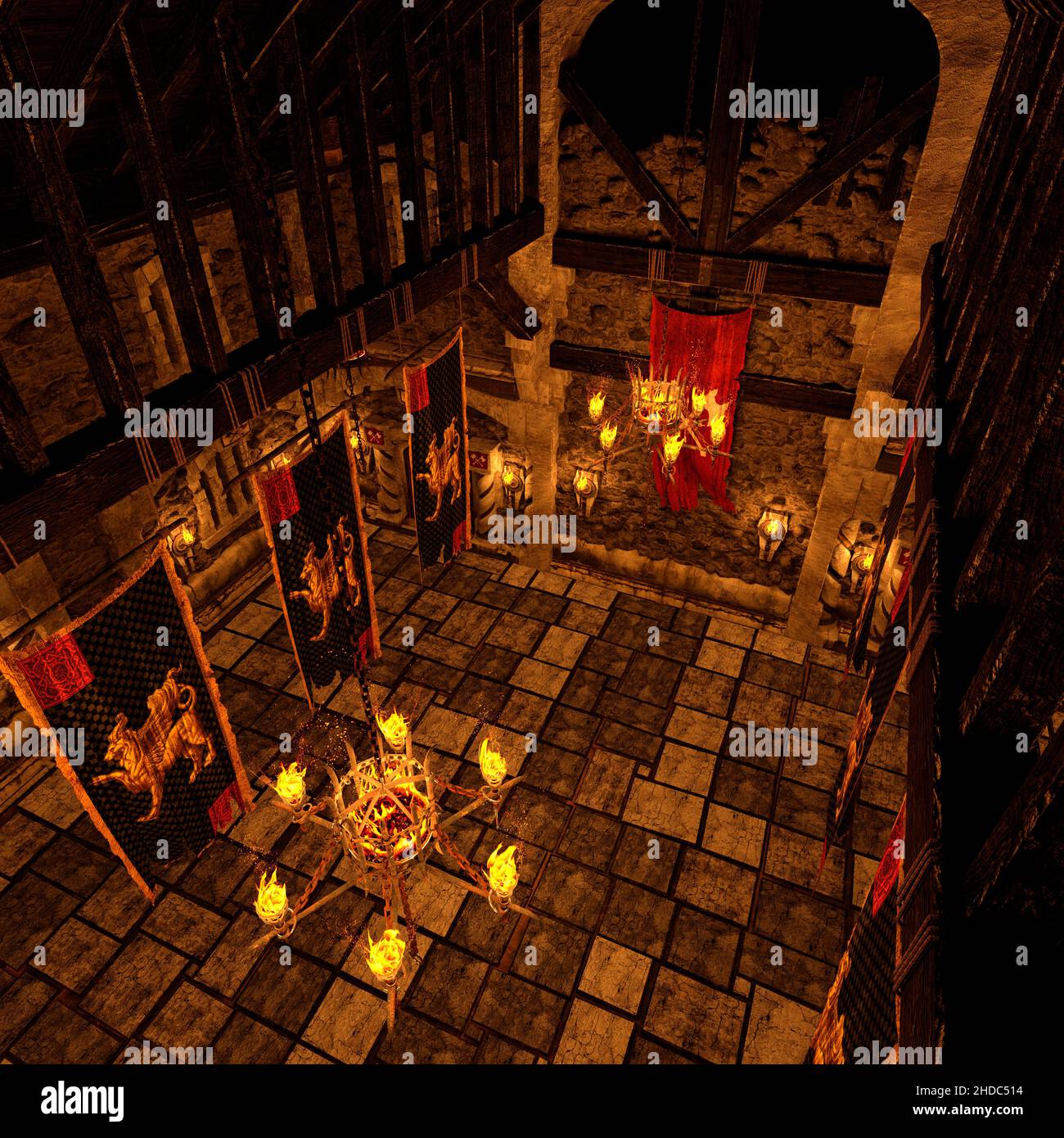 3D rendering of a fairy tale medieval castle interior Stock Photo - Alamy