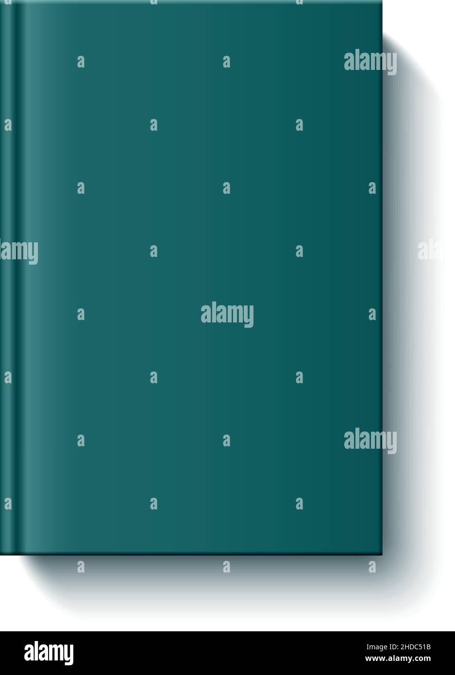 Closed green book mockup. Cover top view template with realistic shadow ...