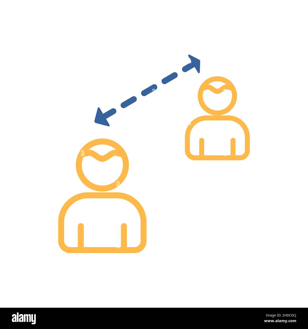 Social distancing flat icon vector. Quarantine measures sign ...