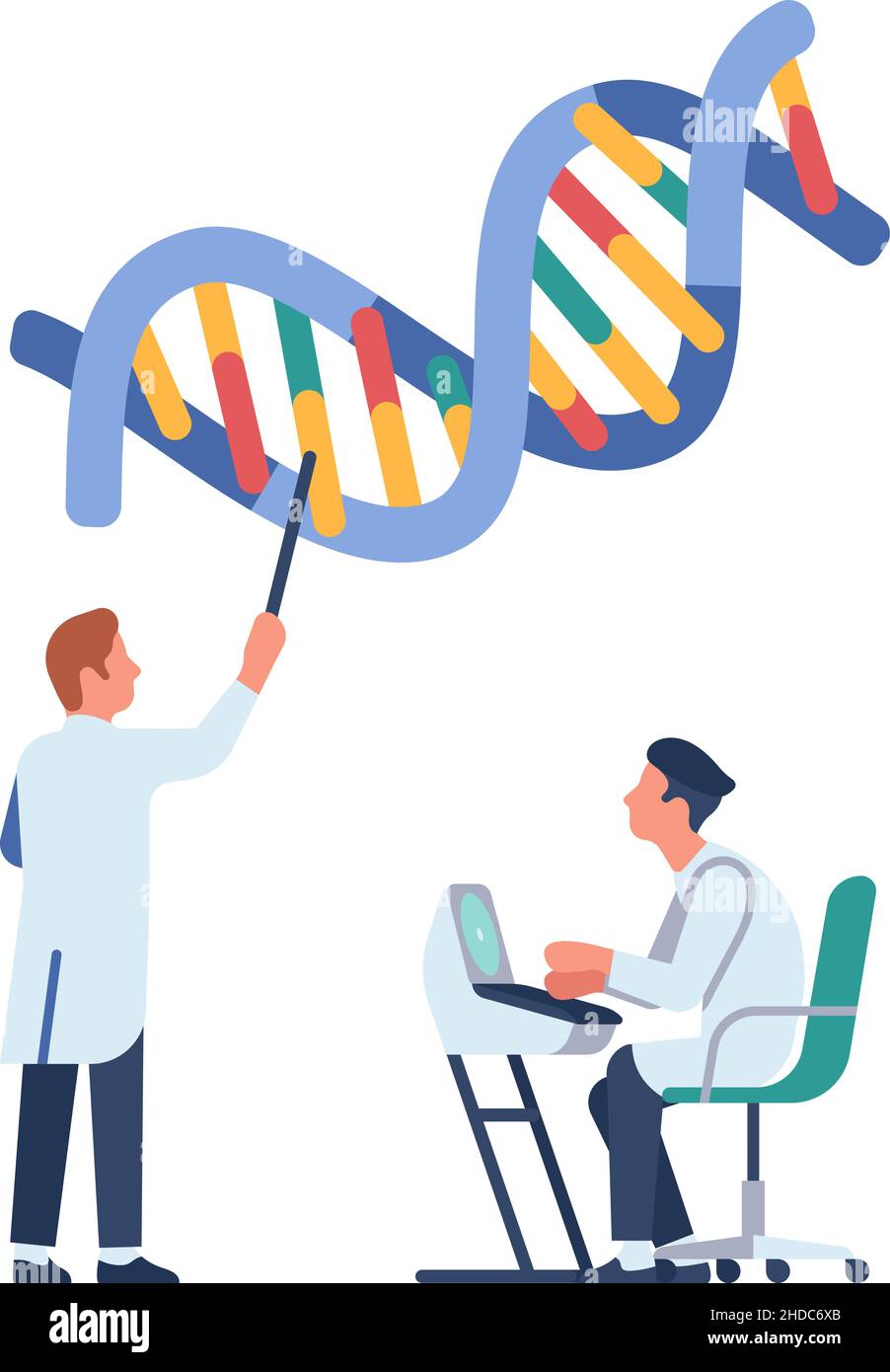 Scientist studying dna Stock Vector Images - Alamy