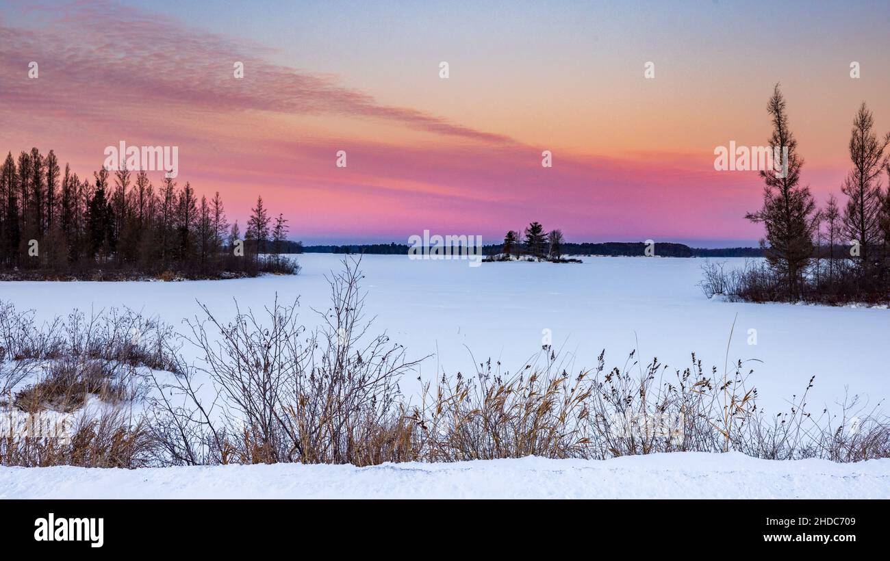 Sunrise on the Chippewa Flowage in northern Wisconsin Stock Photo - Alamy