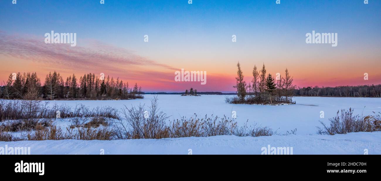 Sunrise on the Chippewa Flowage in northern Wisconsin Stock Photo - Alamy
