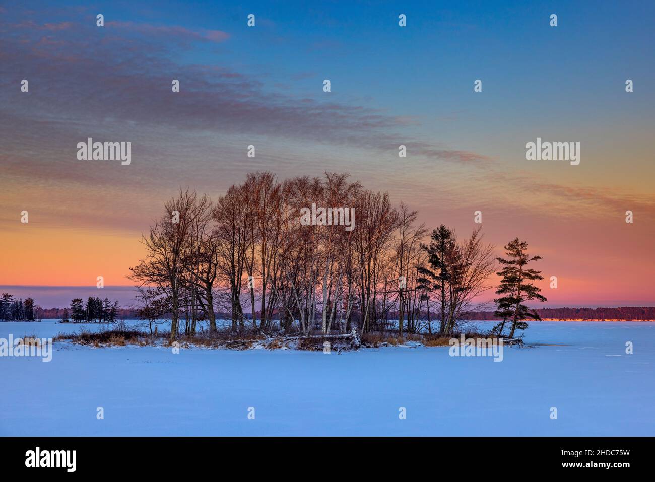Sunrise on the Chippewa Flowage in northern Wisconsin Stock Photo - Alamy