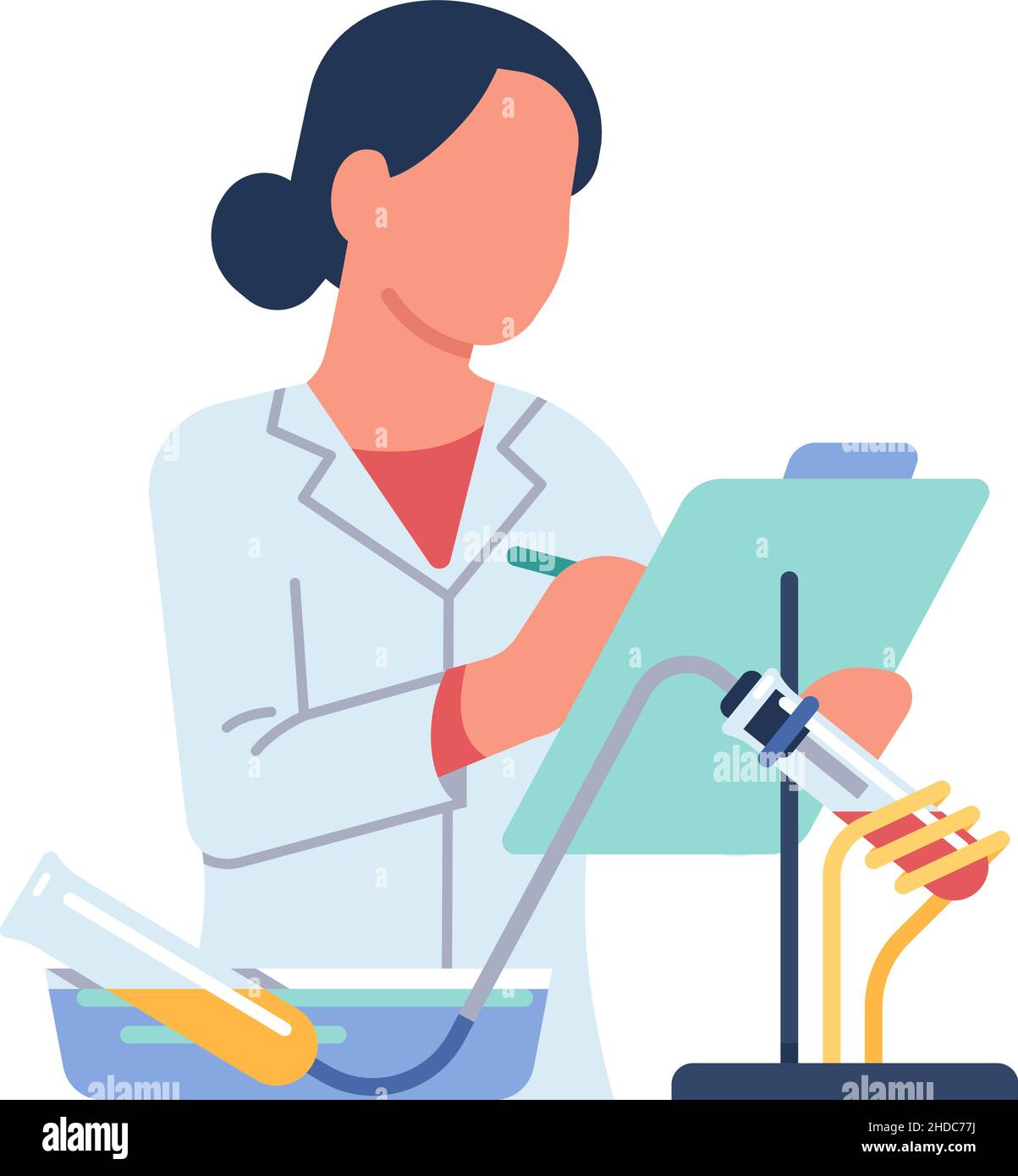 Woman laboratory writing Stock Vector Images - Alamy