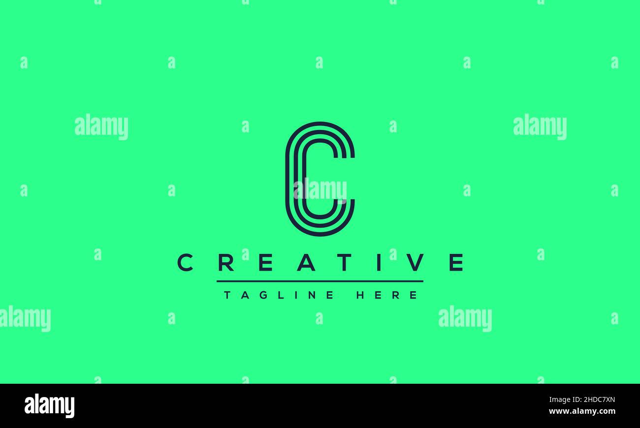 Modern creative letter C logo design. Minimal C, CC initial based ...