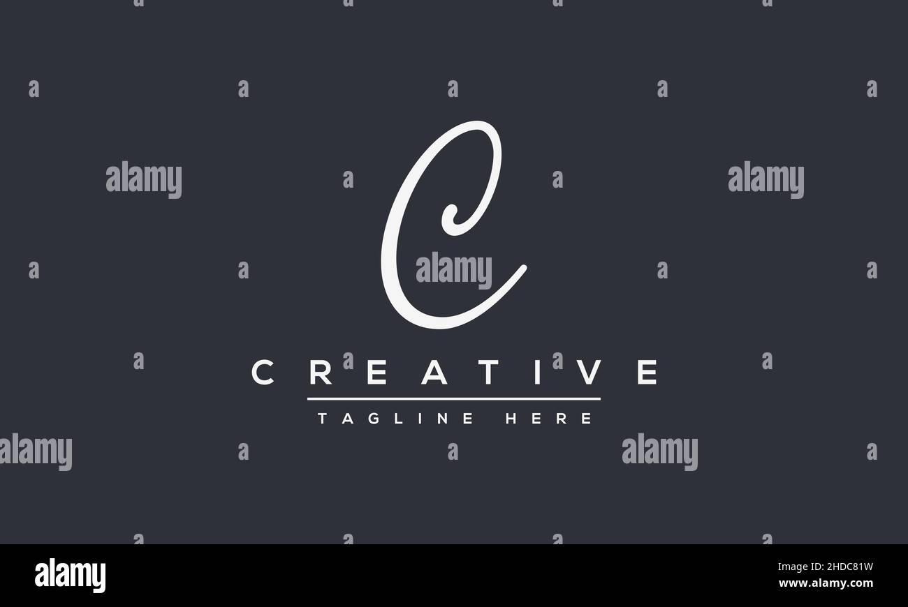 Modern creative letter C logo design. Minimal C, CC initial based ...