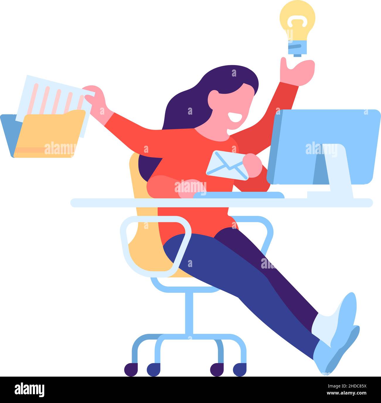 Time work young businesswoman Stock Vector Images - Alamy