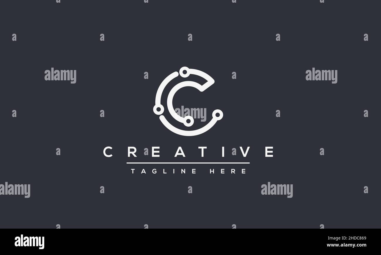 Modern creative letter C logo design. Minimal C, CC initial based ...