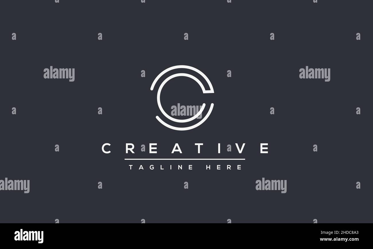 Modern creative letter C logo design. Minimal C, CC initial based ...