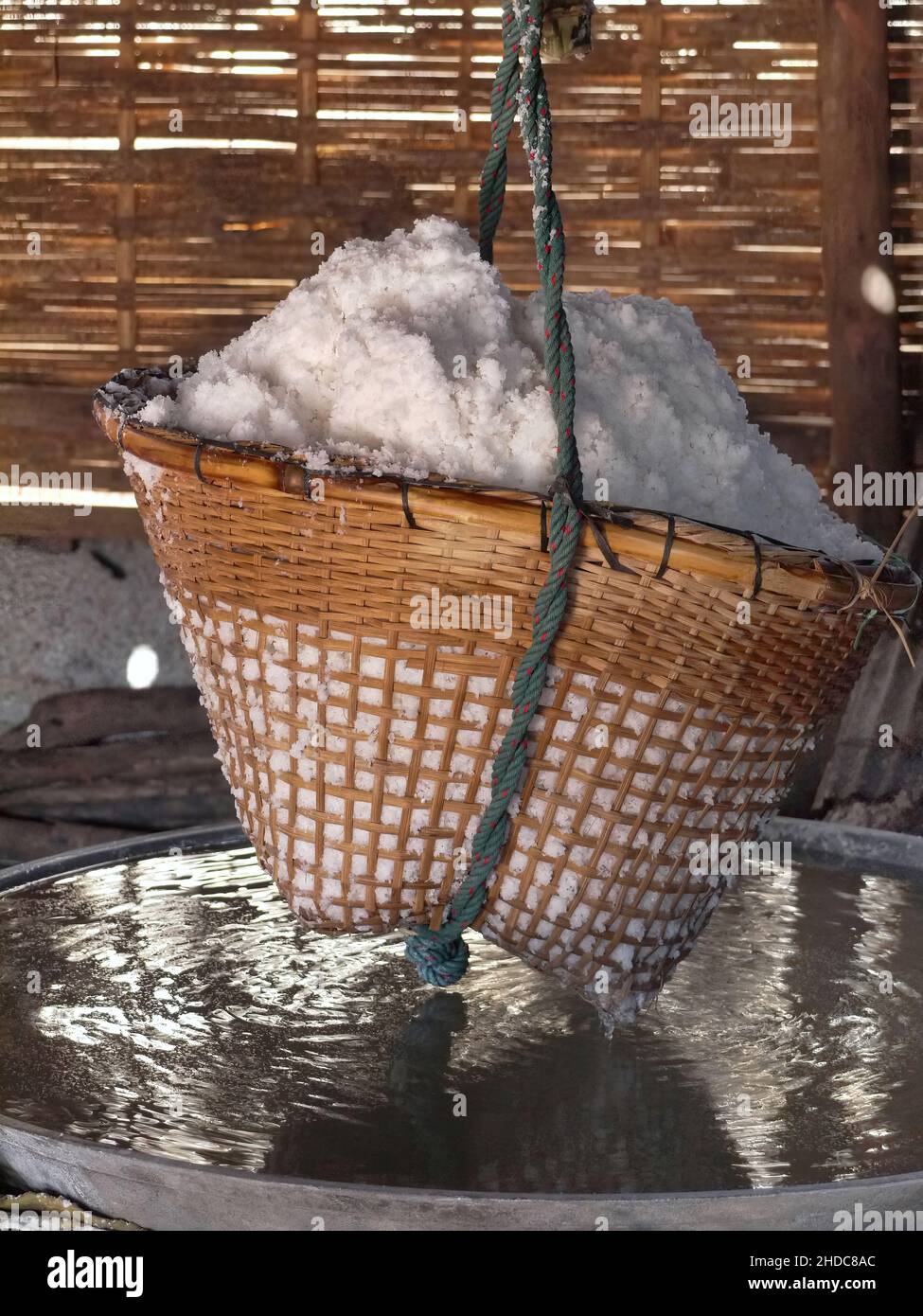The ancient way of mining rock salt process in the bamboo basket Nan ...