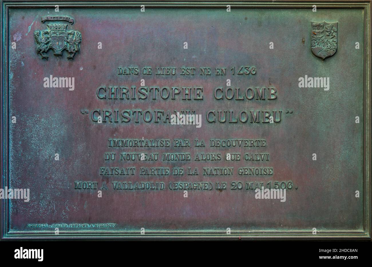 Christopher Columbus Birthplace Memorial Plaque, Calvi, Corsica, Calvi ...