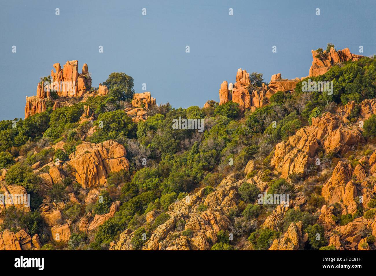 Calanche, bizarre rock formations at 400 m altitude, Corsica, France ...