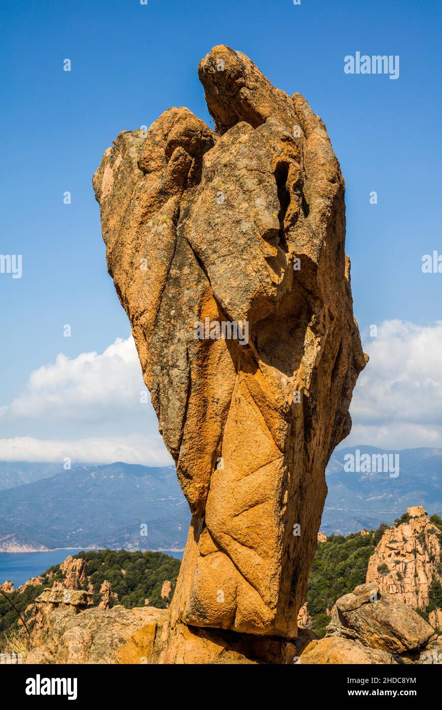 Calanche, bizarre rock formations at 400 m altitude, Corsica, France ...