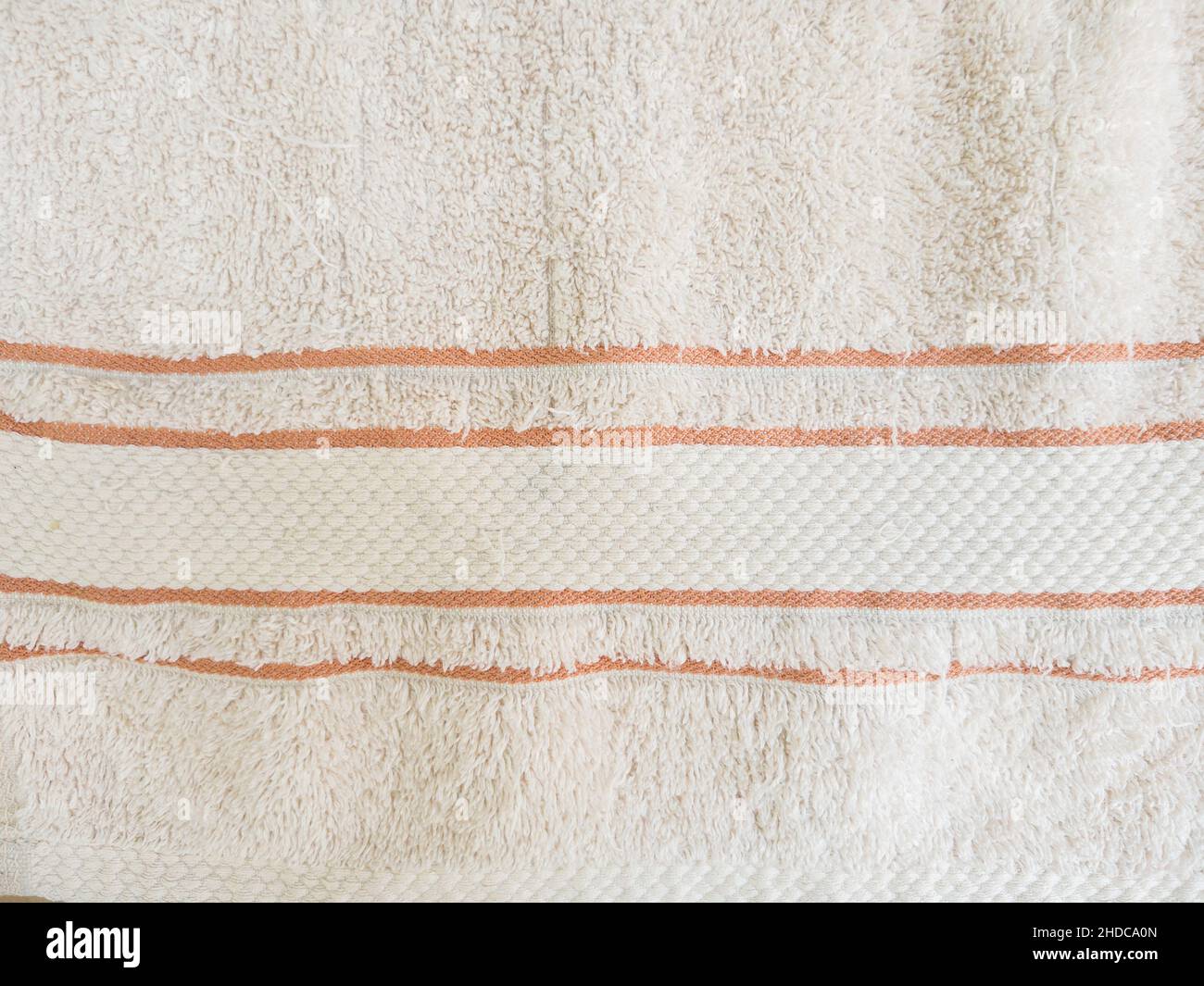 The detail of the soft cotton towel with the striped pattern for use in ...