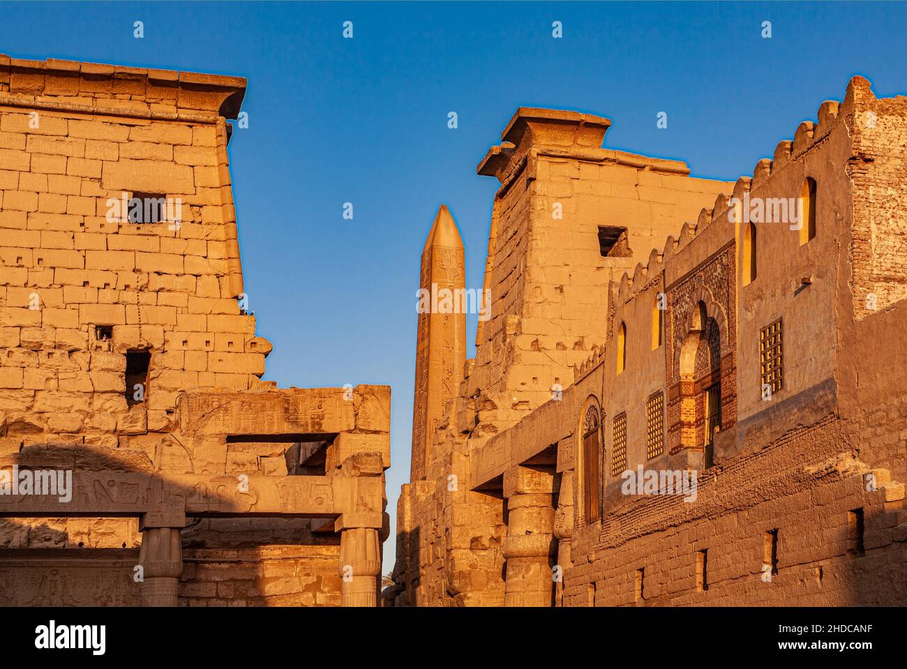 Luxor Temple with Mosque, Thebes, Egypt, Luxor, Thebes, Egypt, Africa ...