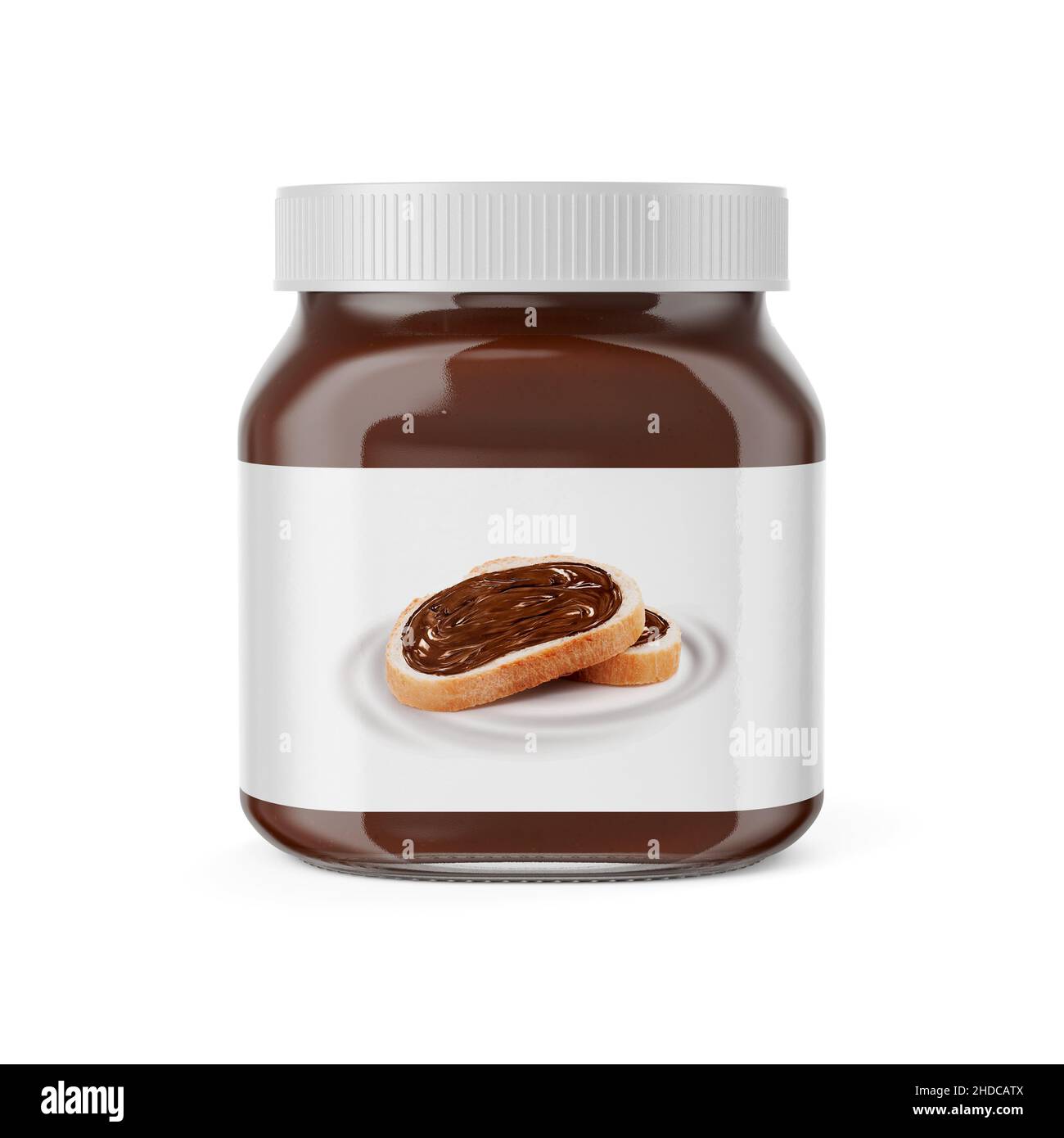 Chocolate Cream Spread Jar illustration 3D isolated on white background ...