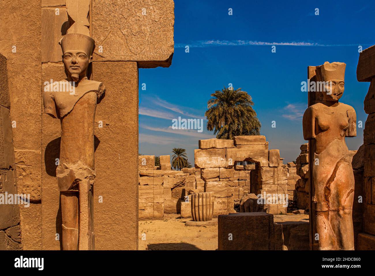 Vestibule behind the 6th pylon: Amun and his consort Amunet, Karnak ...
