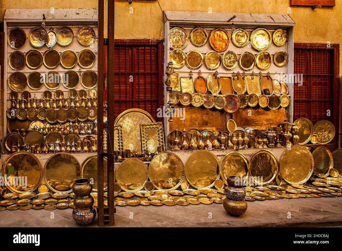 Copper shop, bazaar in the Old City, Luxor, Thebes, Egypt, Luxor ...