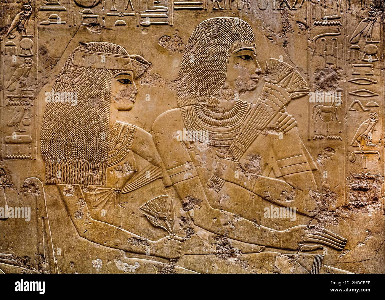 The brother of Ramose with his woman. The high official carries the ...