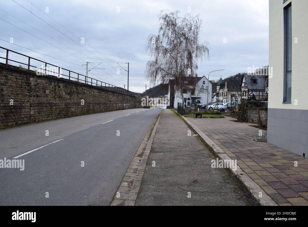 dry street behind the flood wall Stock Photo - Alamy