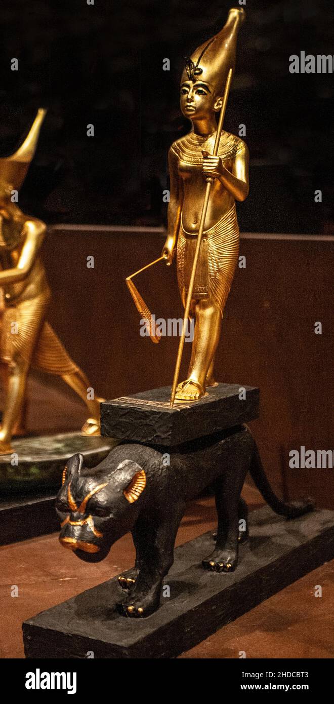 Figure of the king on a leopard, embodying an early historical goddess ...