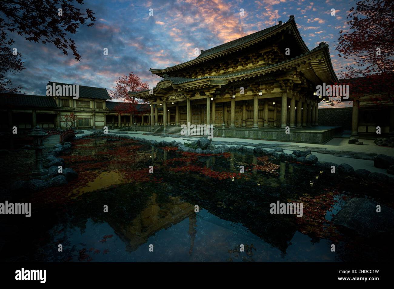 Japanese temple wooden columns hi-res stock photography and images - Alamy
